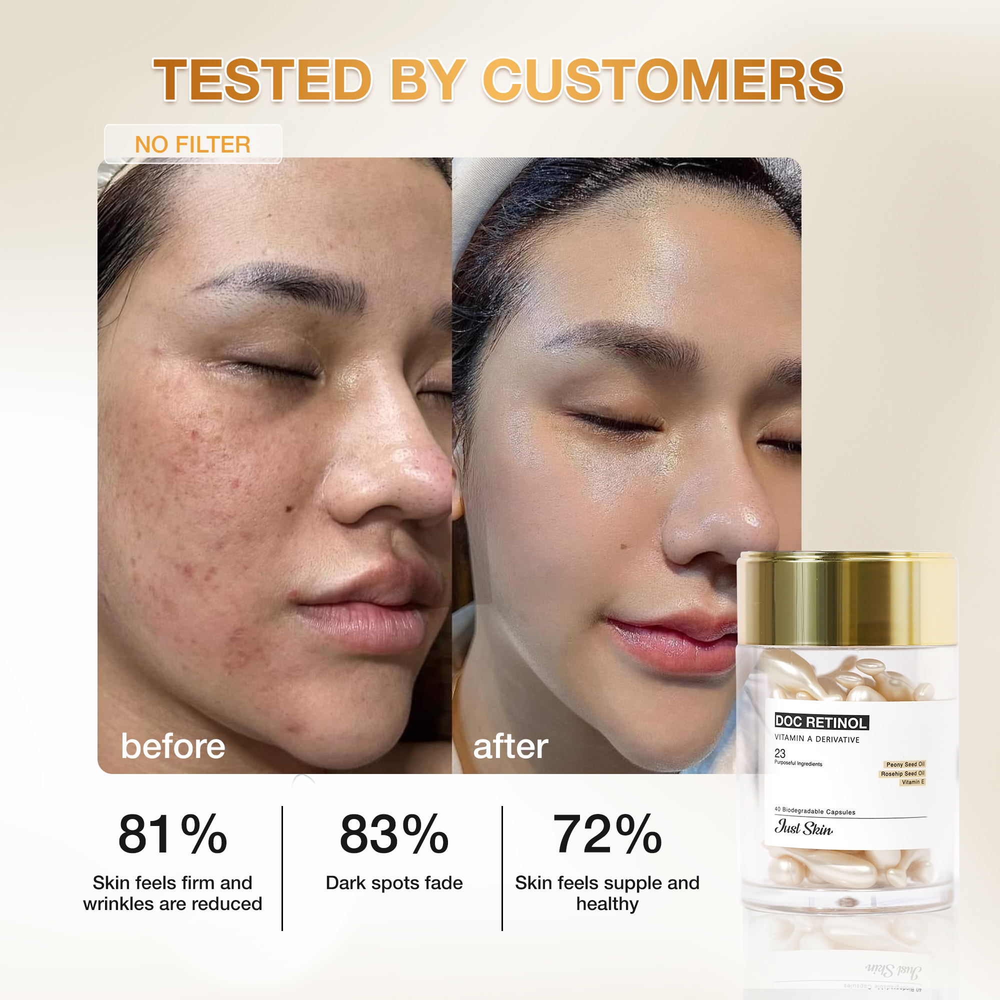 Just Skin Doc Retinol whitening serum - Capsules anti-aging fading dark ...