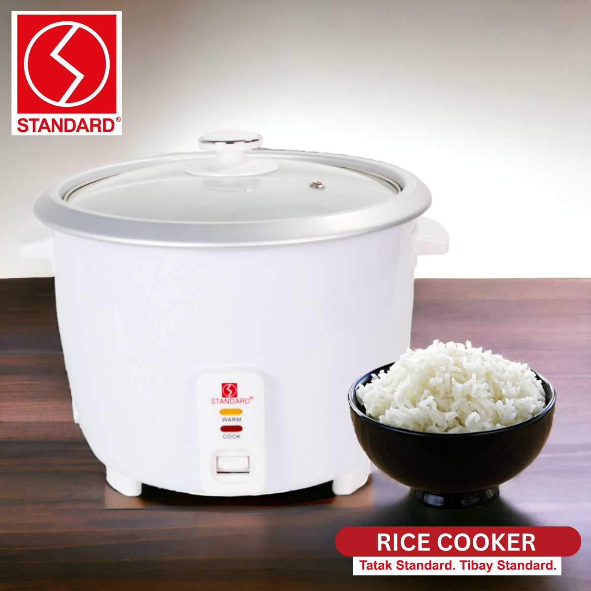 Standard Rice Cooker Heavy Duty w/ Glass Cover SRG 0.6L, 1.0L, 1.8L, 2 ...