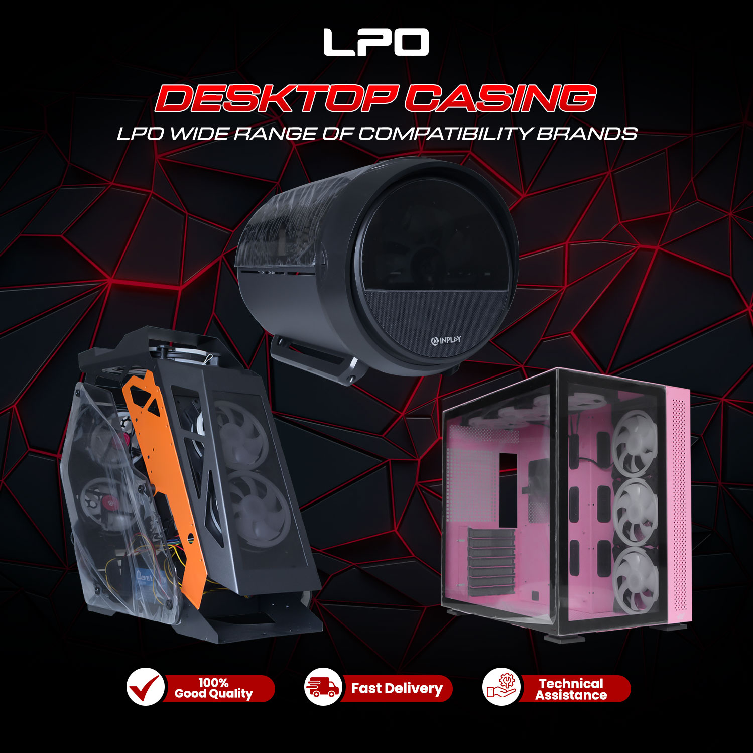 LPO MMA Cyborg M-ATX PC Case Gaming Tempered Glass Desktop Computer ...