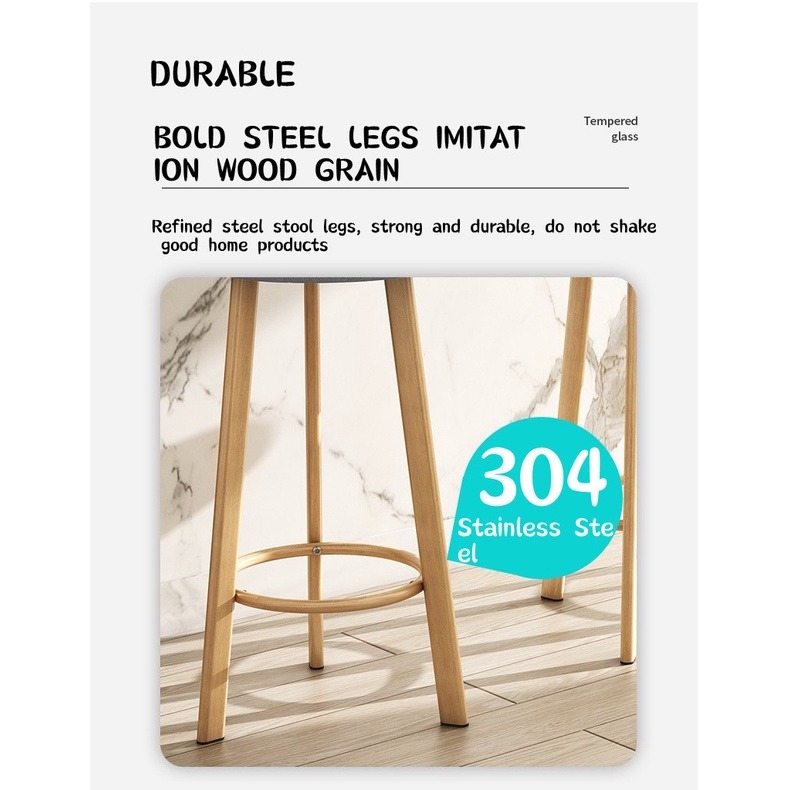 2PCS 80cm Nordic Bar Chair High Chair Bar Table Chair High Stool ...