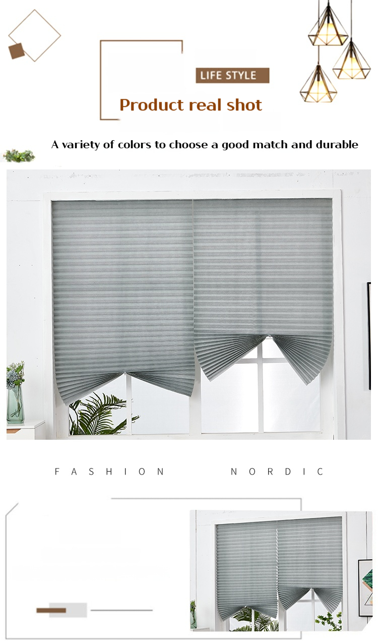Self Adhesive Window Shades Cordless Window Blinds Pleated Fabric ...