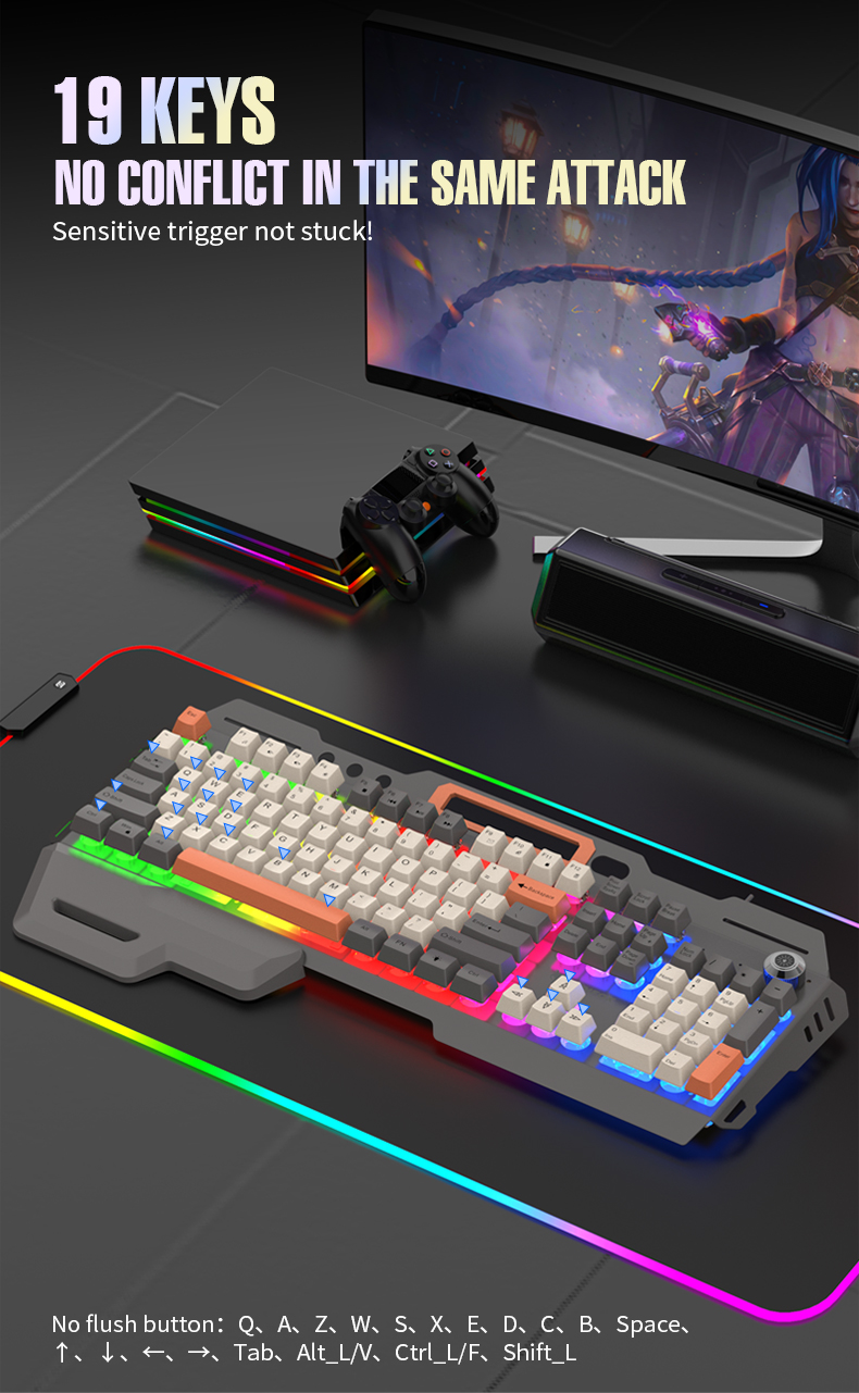 XUNFOX K90 keyboard 104 keys mechanical keyboard gaming keyboard and ...