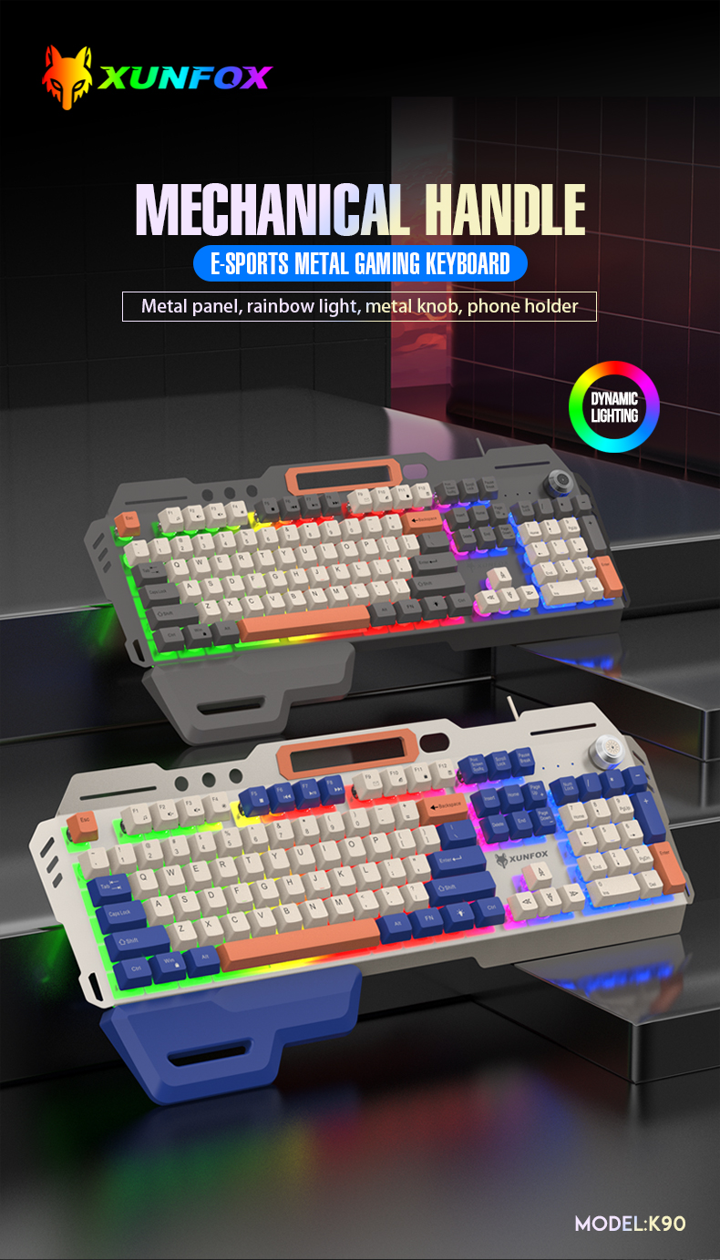 XUNFOX K90 keyboard 104 keys mechanical keyboard gaming keyboard and ...