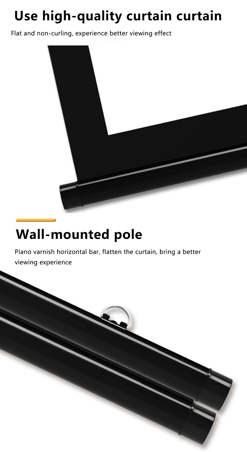 glass fibre white screen for projector pull down roll up projector ...