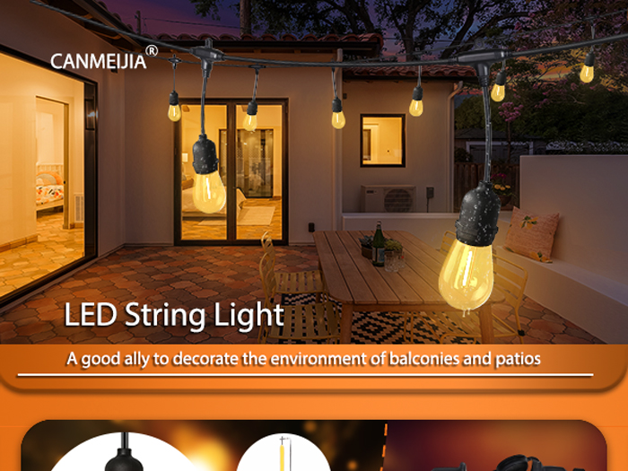 Led String Lights Outdoor Waterproof Fairy Light Patio Party Camping ...