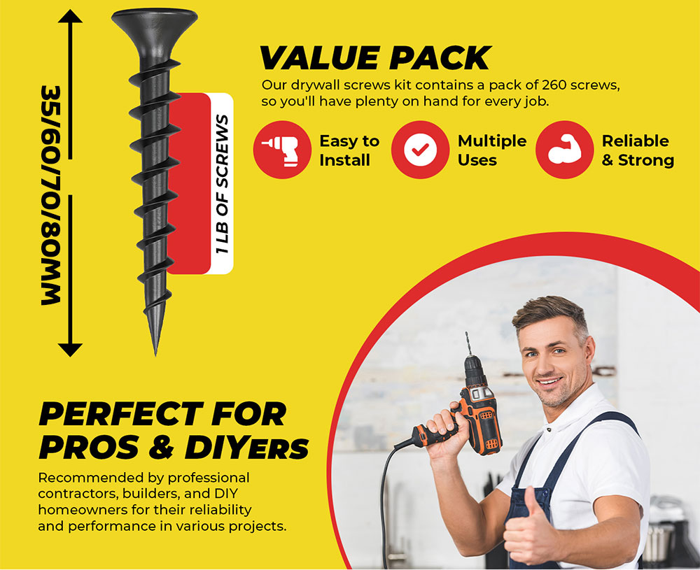 Drywall Black Screw Nail for Wood Metal Pangkahoy Self-tapping ...