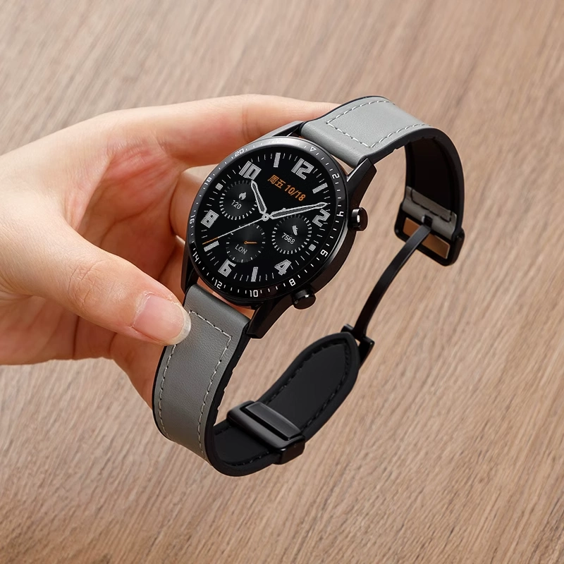 Leather Silicone Buckle Strap For Huawei GT5/GT4(46mm)/For Huawei GT5 ...