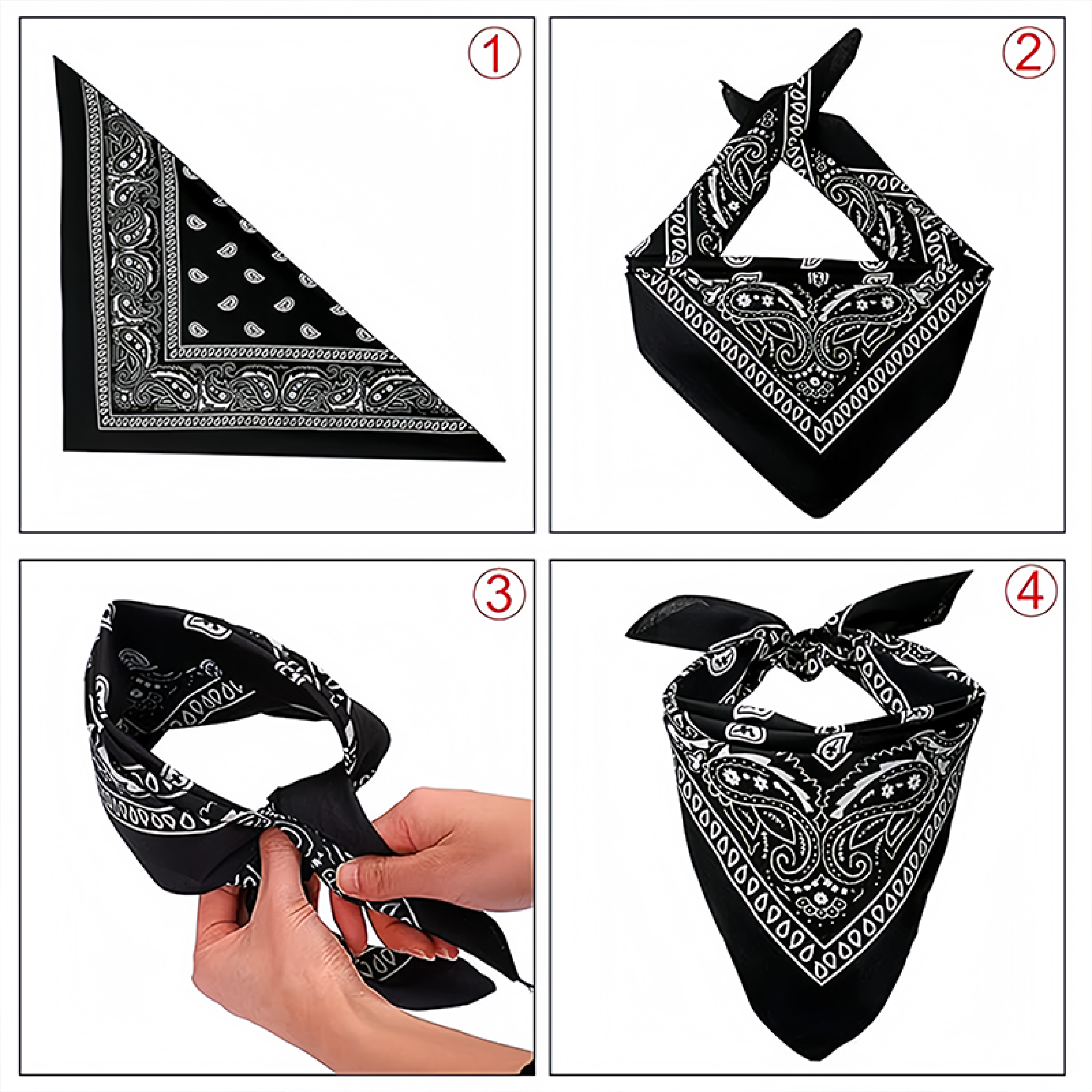55cm x 55cm Cotton Hip-Hop Bandana - Fashion Handkerchief, Headband ...