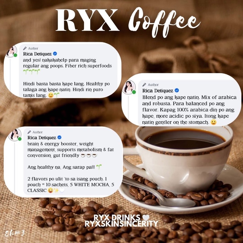 RyxSkin Coffee - Herbal-Infused Powdered Coffee Mix –White Mocha ...