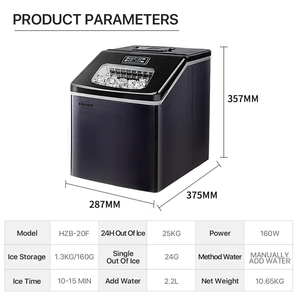 Hicon Portable Ice Maker Machine Automatic Household Large Ice Storage ...