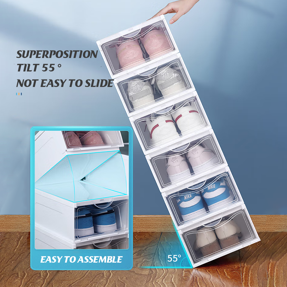 Shoe Box shoe rack organizer Big Size Candy Hard Plastic With Cover ...