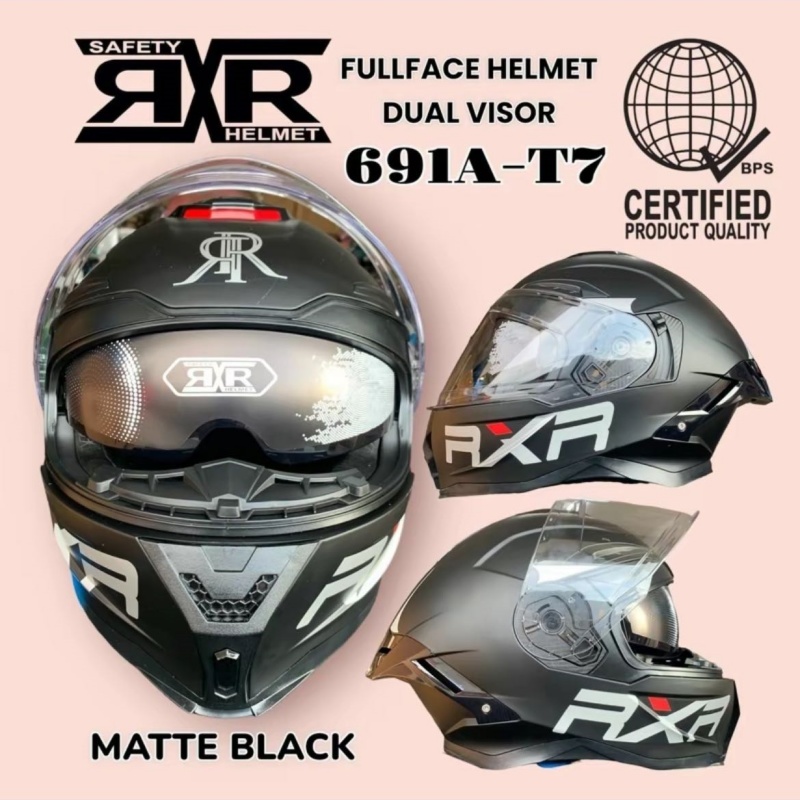 Handsome helmet RXR Full Face Dual Visor Helmet With spoiler 691A-T7 ...