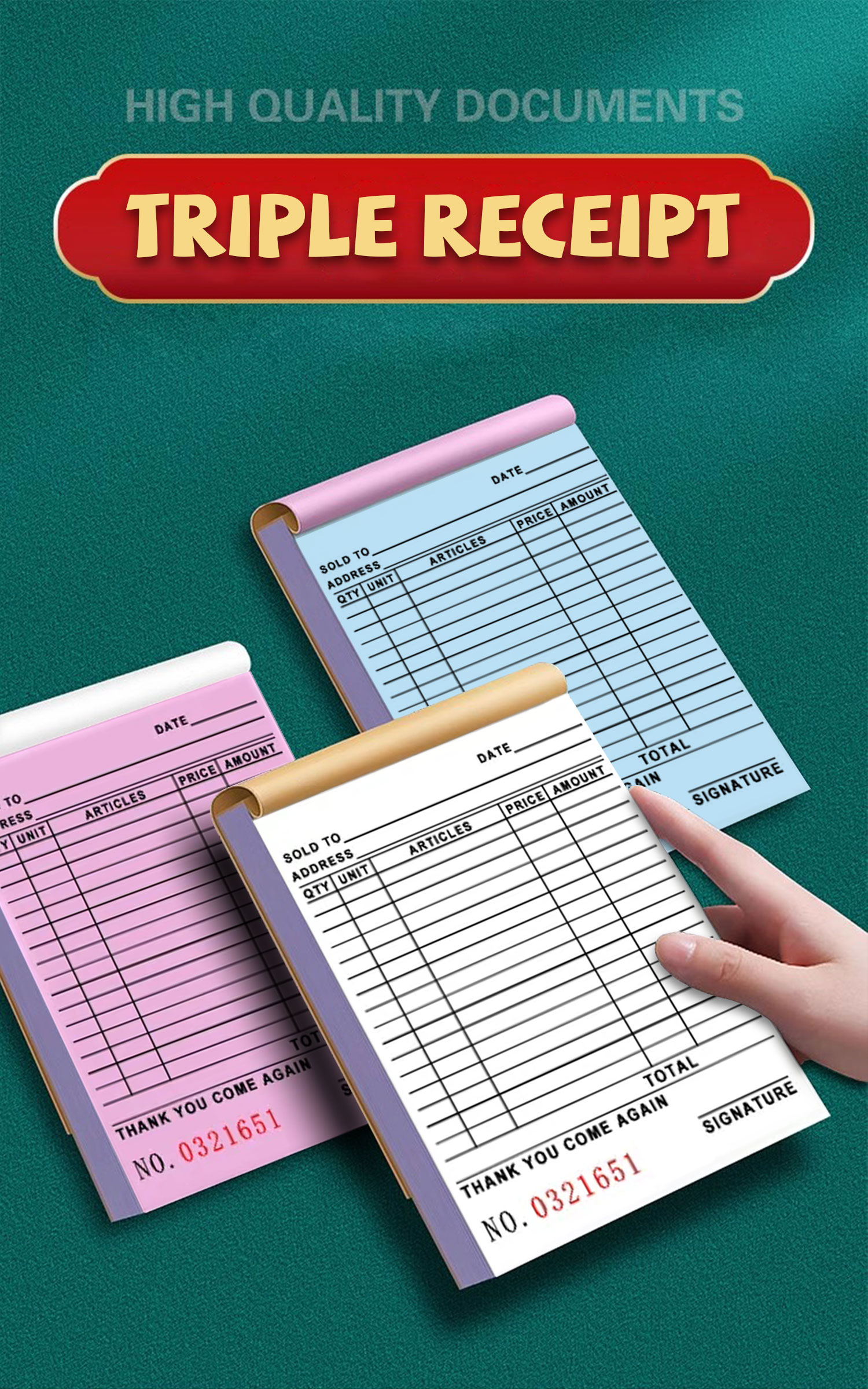 50/60 Pages(2/3Copy)Carbonized Receipt Resibo Wholesale Price,Duplicate ...