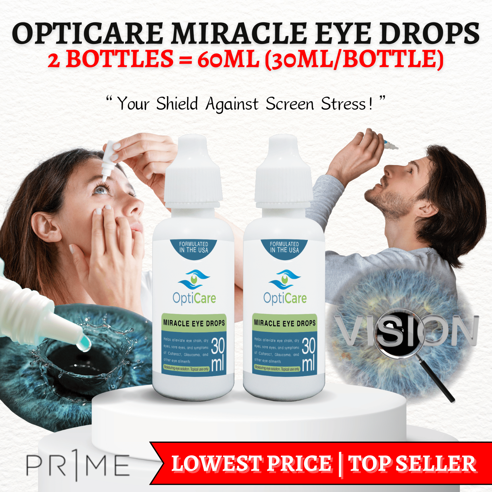 OptiCare Miracle Eye Drops l Removes Itchy and Redness l Enhance Blurry ...