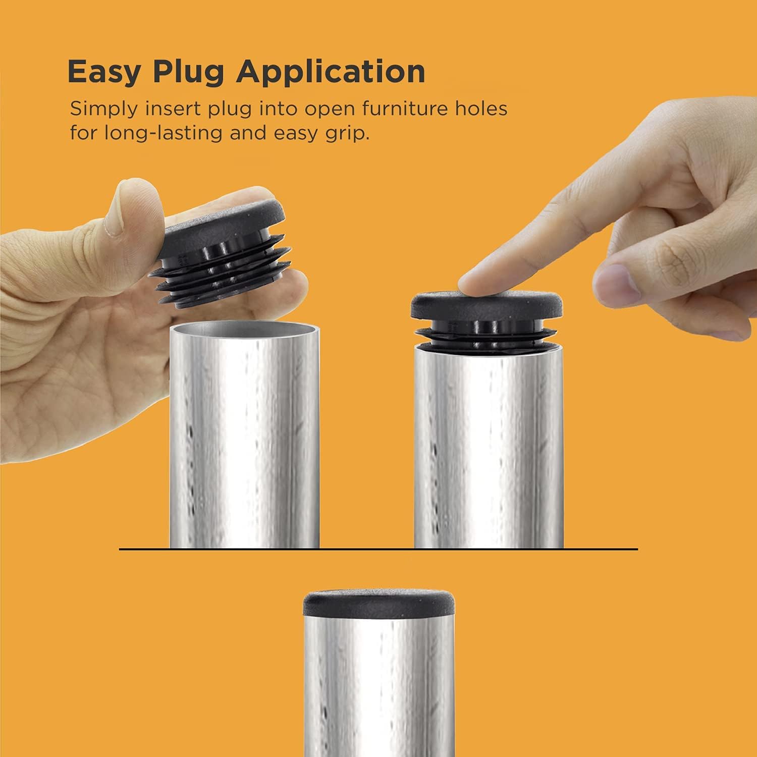 Furniture multi circular tubular plastic plugs and steel pipe end caps ...
