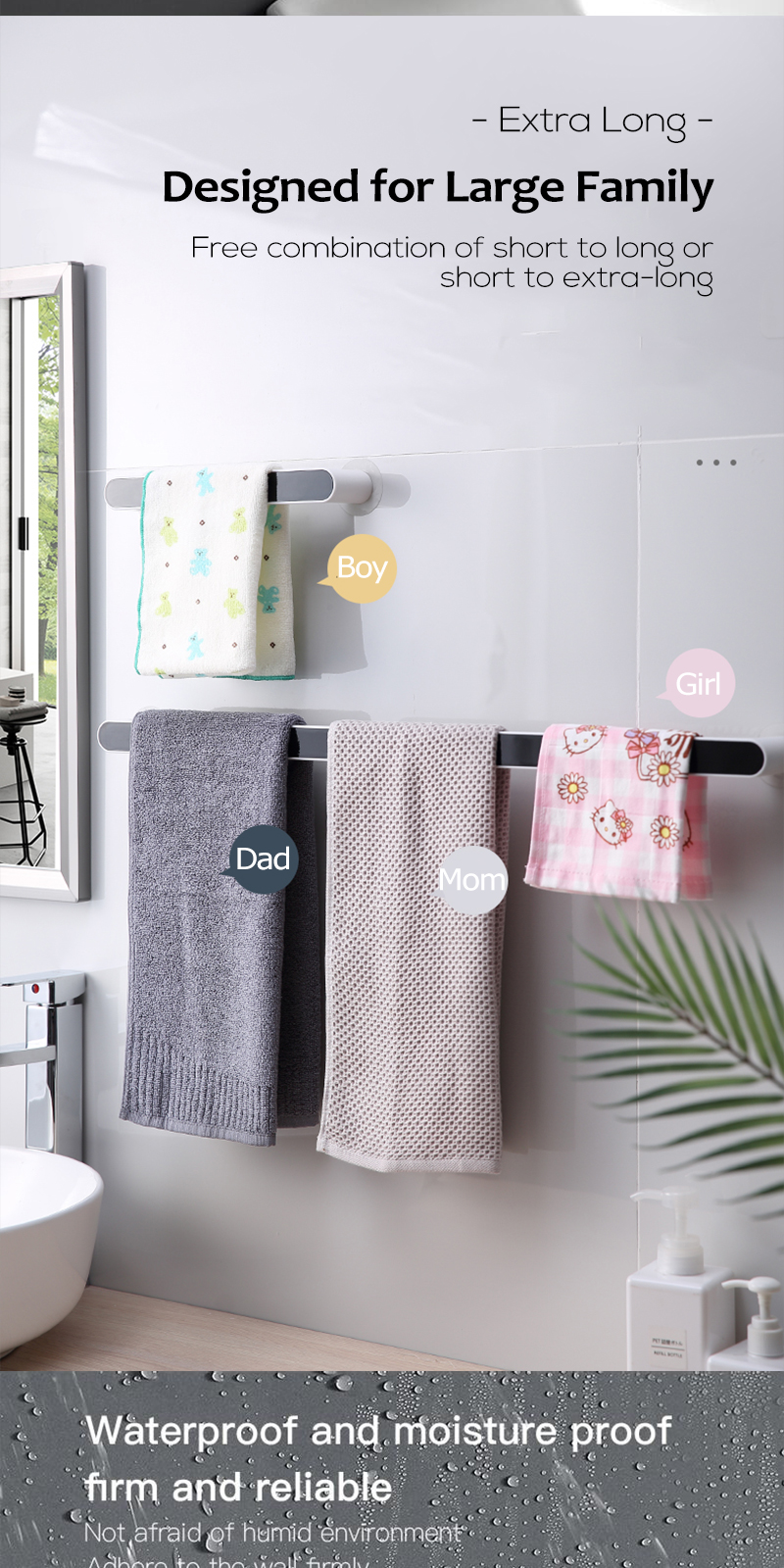 Ecoco Towel Rack Bathroom Wall Mounted Towel Holder Organizer E1915 E1916 E1929 | Shopee Philippines