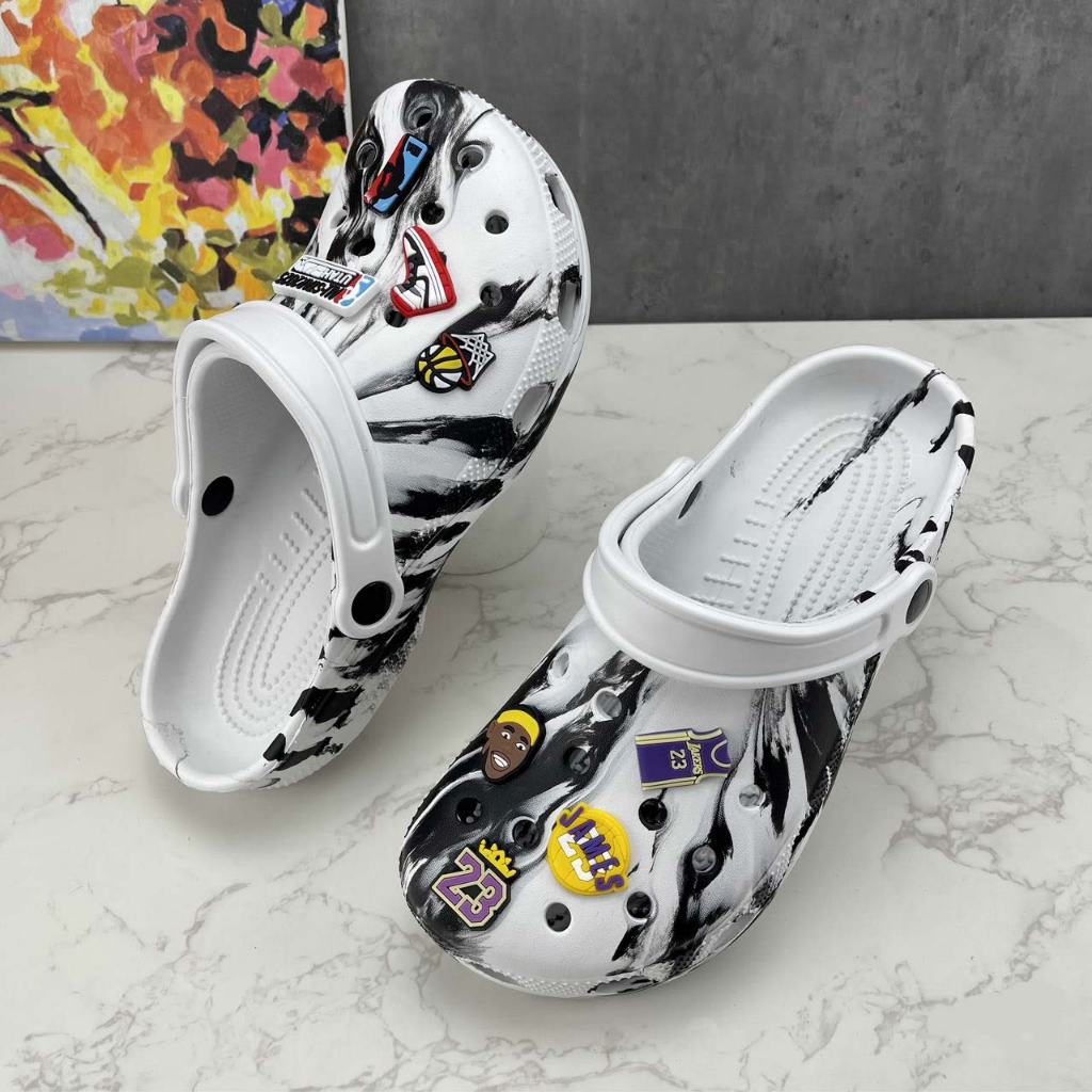 Crocs classic couple tie-dye sandals comfortable solid color men's ...