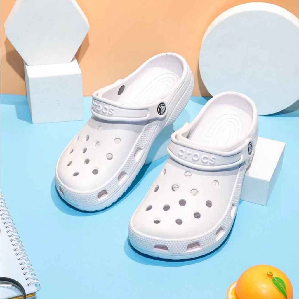 Classic Crocs couple casual sandals solid color official same style men ...