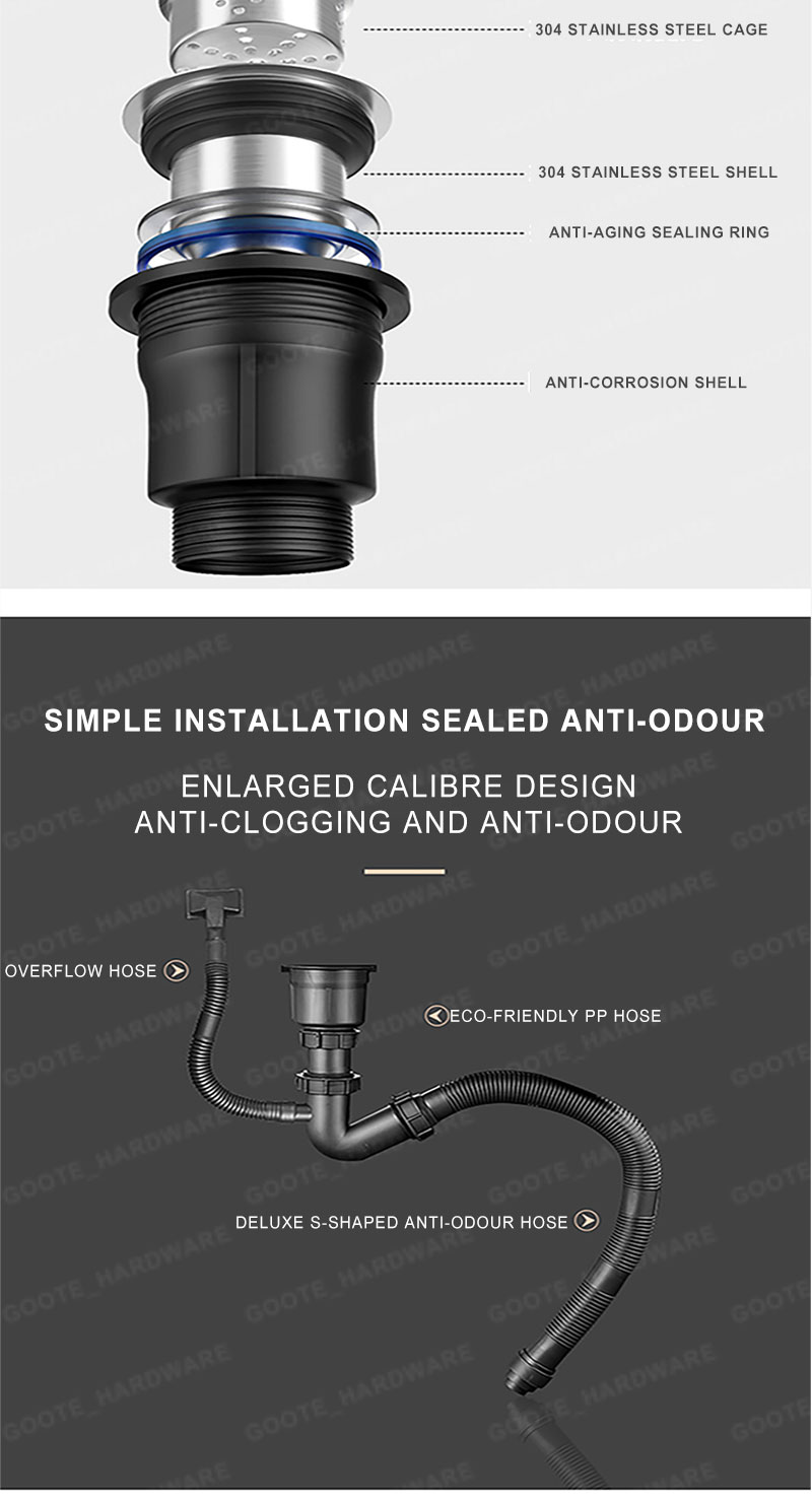 SUS304 Kitchen Sink Thickness Single Double Black & Silver Stainless ...