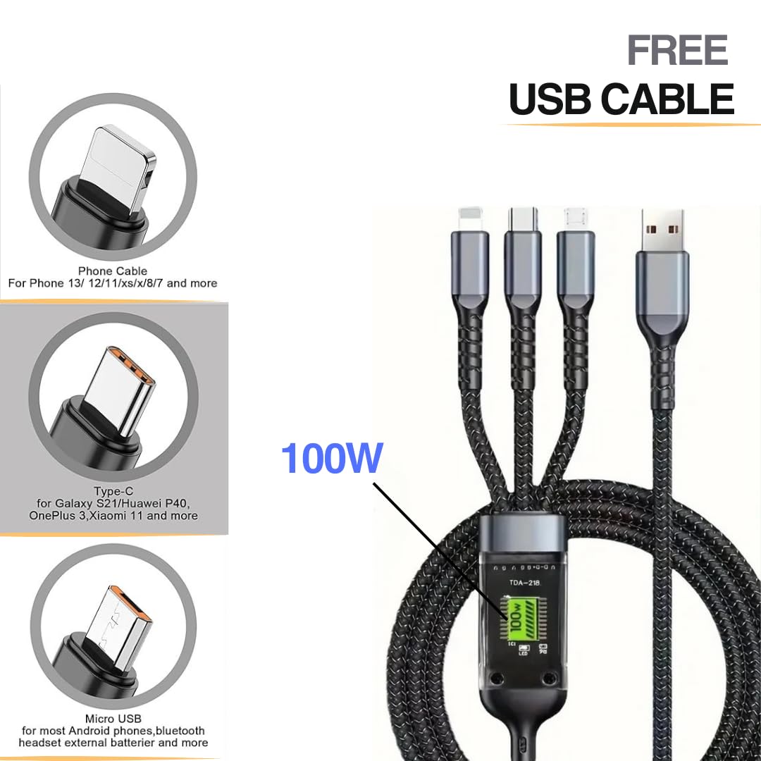 TDA-218 100W Ultra-fast Charging Line Digital Multi-function Three-in ...