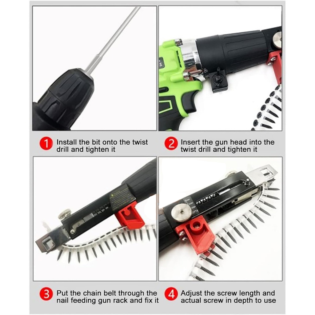 Electric Nail Feeder Chain nail gun Pneumatic Nailer Accessories Chain ...
