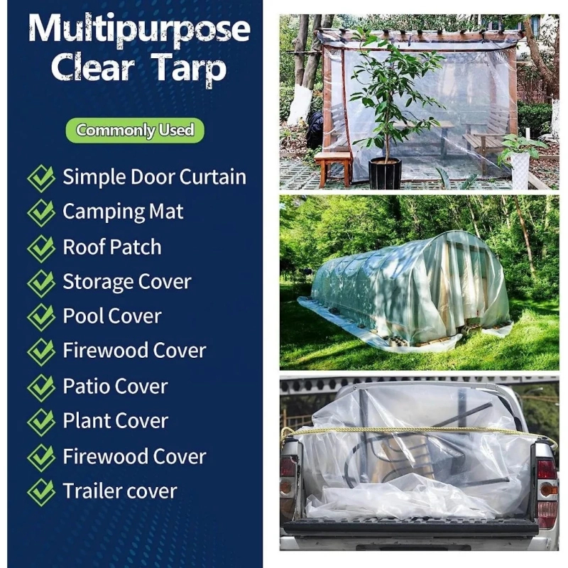Transparent Trapal Waterproof Oilcloth 5X8M Thick Tarp Sunshade For ...