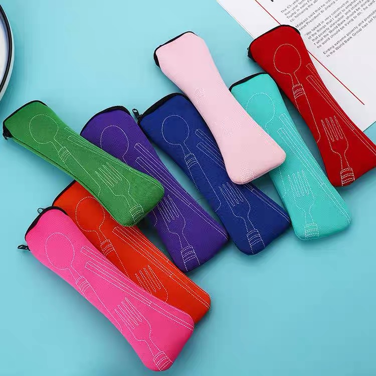Pouches Storage Spoon Fork Chopsticks Set Portable Tableware Spoon Set ...