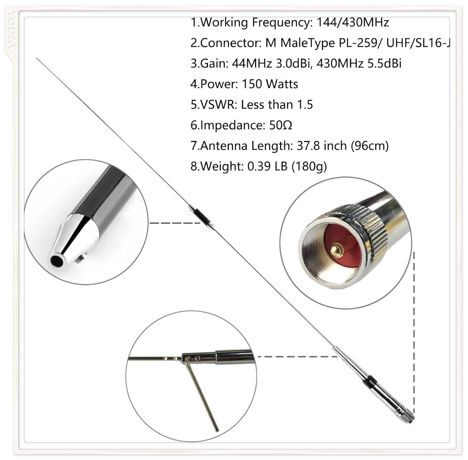 DUAL BAND NL-770R Car Antenna For Car Mobile Radio Baofeng BTECH UV ...