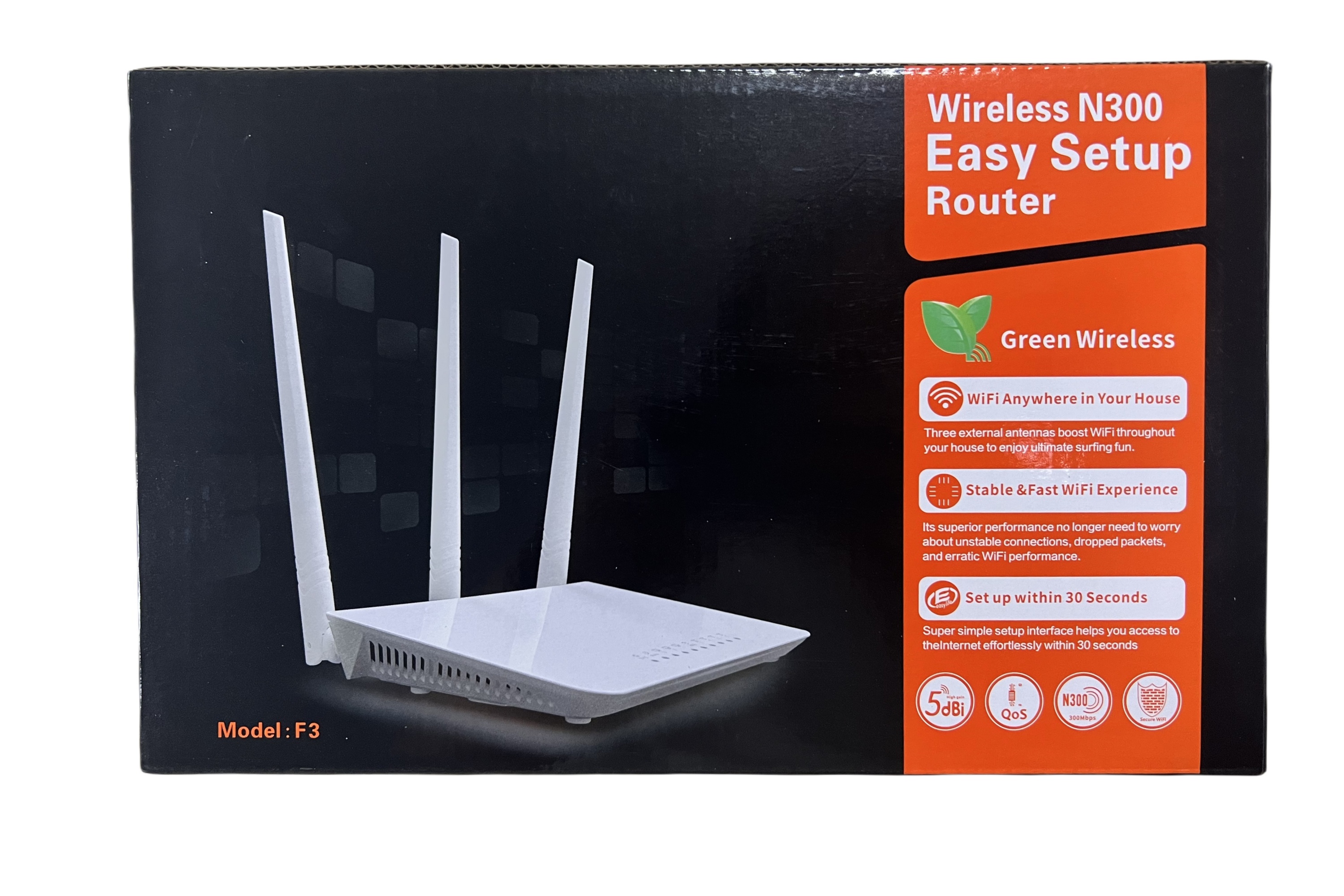 WirelessF3 N300 Router 300M Home WiFi Amplifier Wall-penetrating King 2 ...