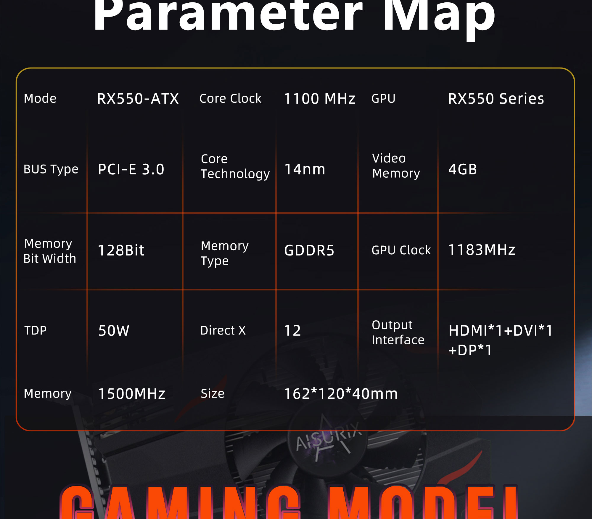 AISURIX NEW RX 550 4GB GDDR5 SFF Graphics Card GPU Video Card Gaming ...