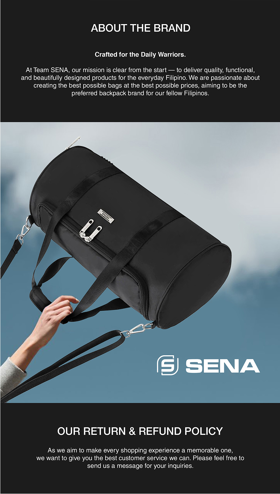 SENA-1947 Backpack Plain | Shopee Philippines