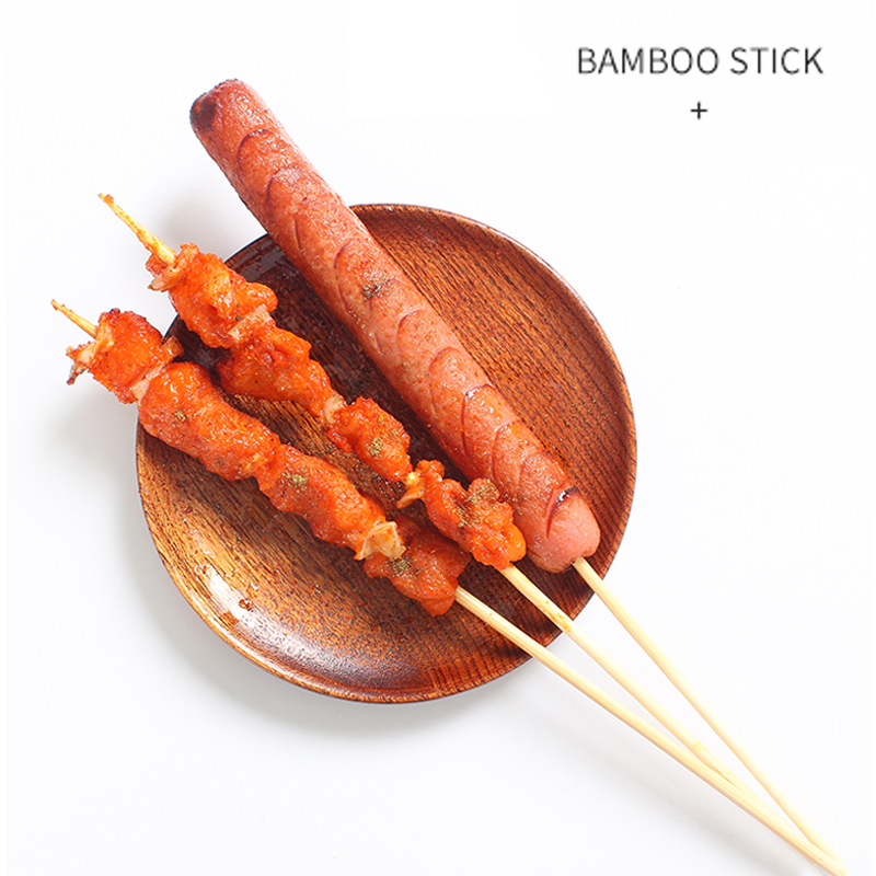 100pcs Bamboo Sticks Sturdy Disposable Barbecue Fruit Wood Sticks ...