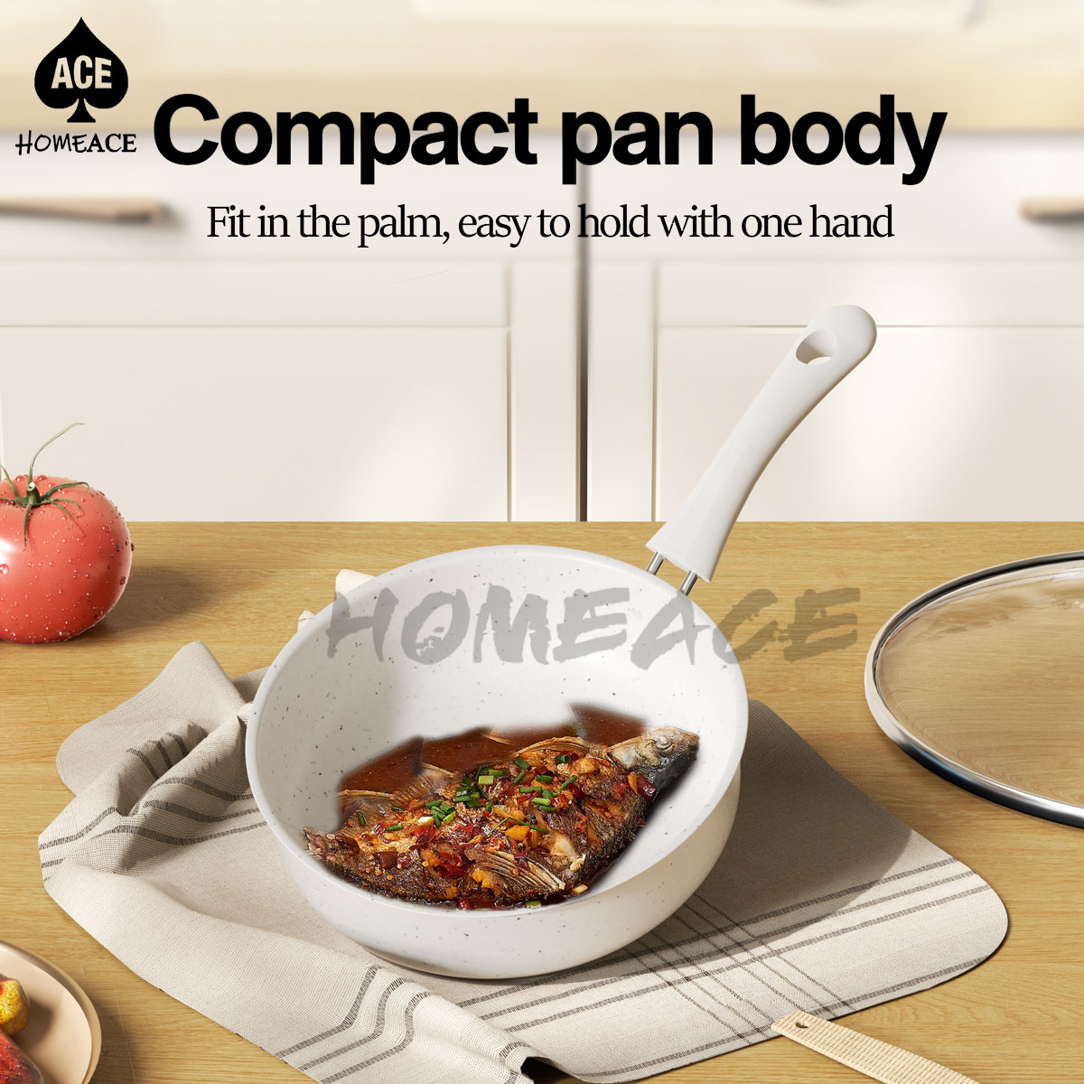 HomeAce White Non Stick Frying Pan Cooking Pan Cooking Utensils Flat ...