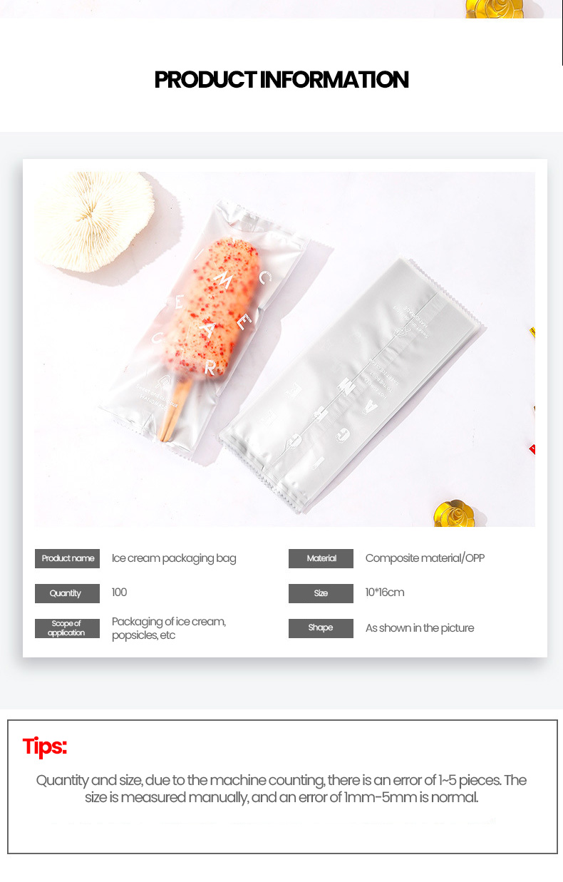 50Pcs Handmade Ice Cream Wrapper Graham Bar Packaging Bag Milk Taffy ...