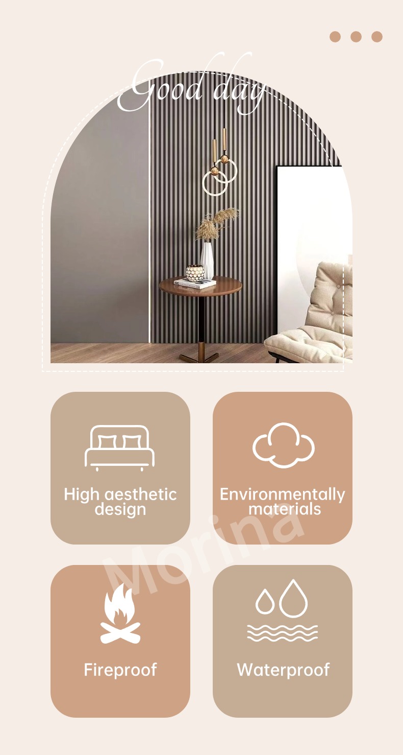 20PCS PVC Wall Panel Solid Wood Board Wallpaper Fluted Wall Panel ...