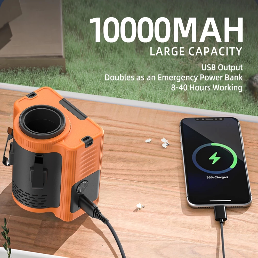 SMT Orashare WF10 Waist Fan 10000mAh Rechargeable 5 Speed Wind Portable ...