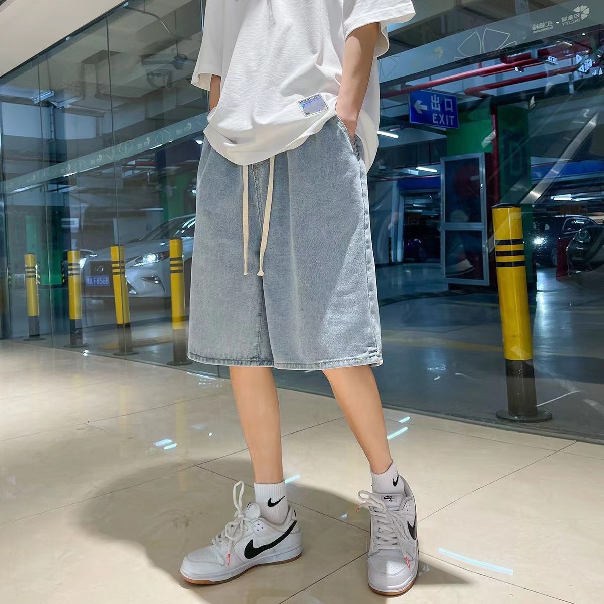 Shorts for men Men‘s denim short fashions baggy shorts black jorts ...