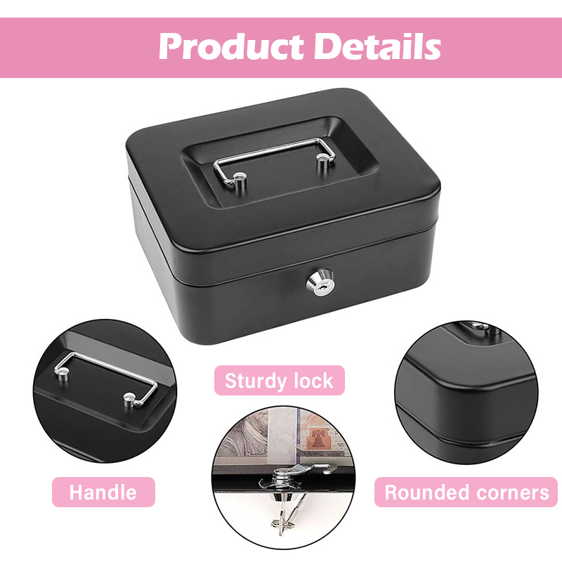 Money Secret Security Safe Box With Lock Metal Cash Box Anti Theft ...