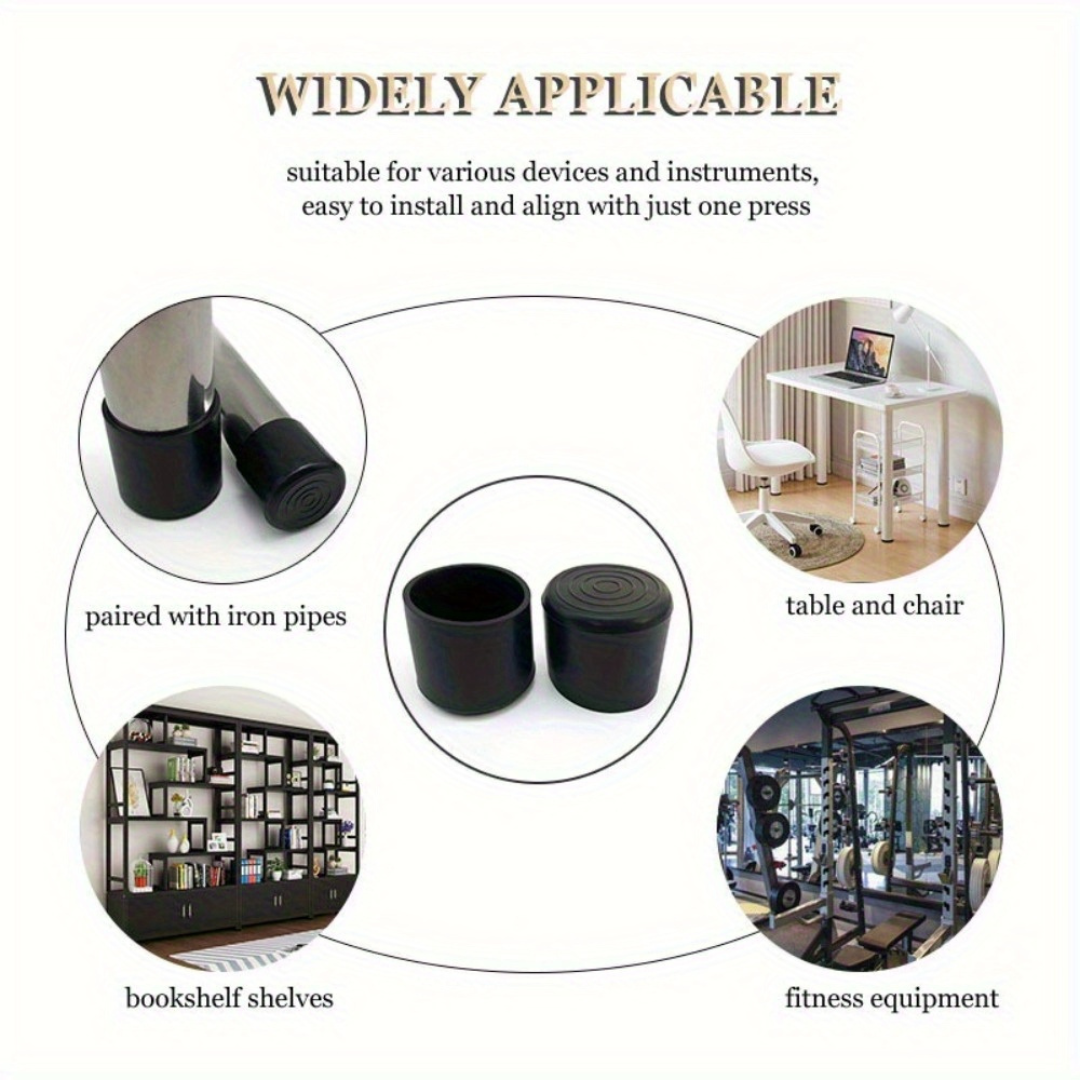 Rubber Footings Tubular Round for Chair Table Feet Cover Pads Anti-slip ...