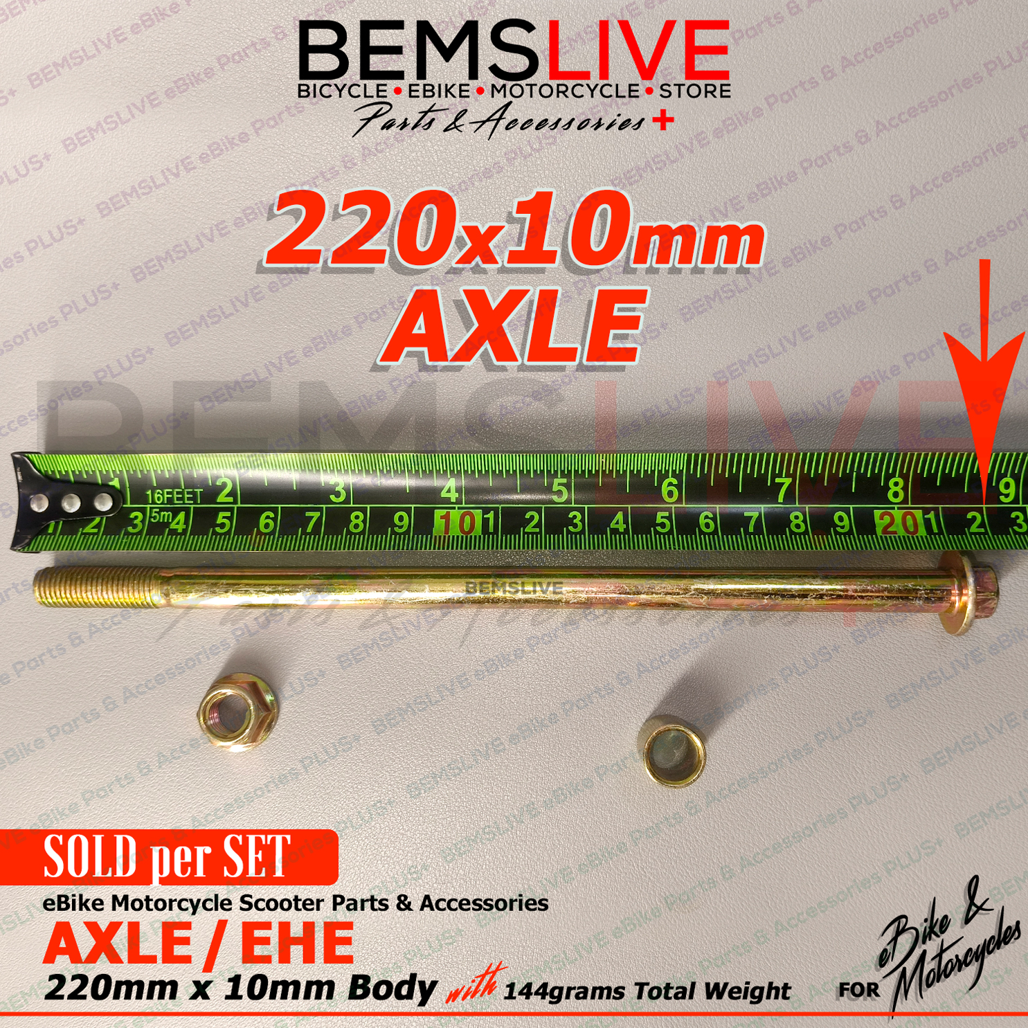 10mm Diameter Axle Shaft Ehe (2 Choices) 203x10mm / 220x10mm for eBike ...