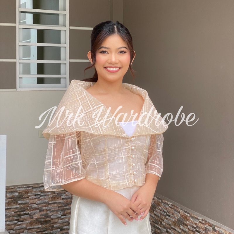 Maria Clara Banig Lace Bolero Top Kimona Filipiniana | Shopee Philippines