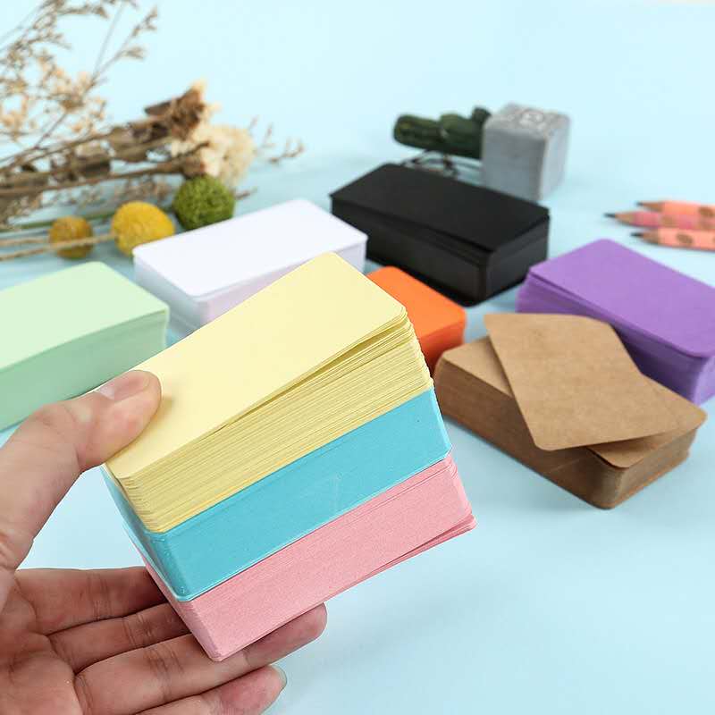 100 Sheets Boxed Solid Color Kraft Cards Student Portable Blank Word ...