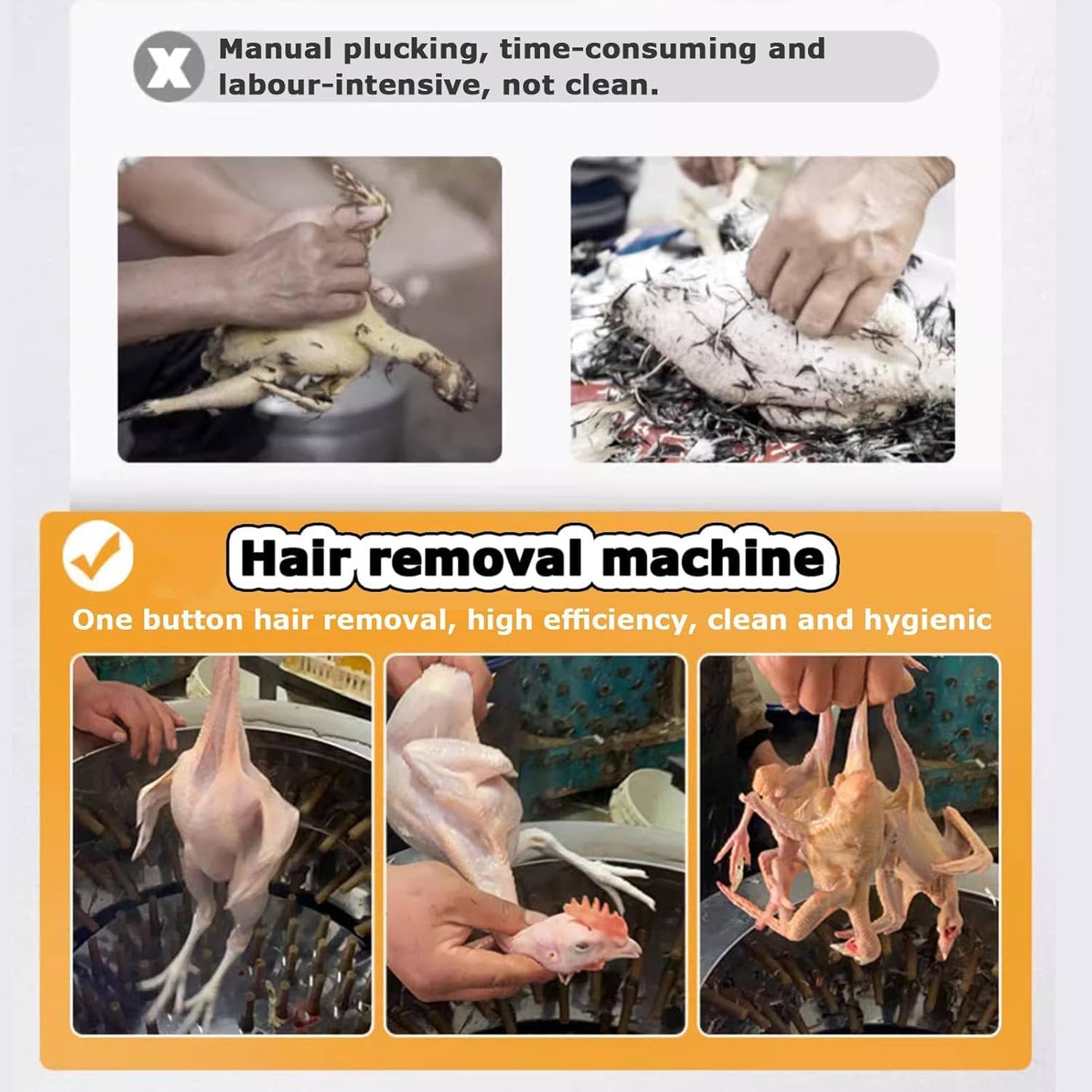 Chicken Plucker Machine,Stainless Steel Poultry Plucker,Automatic Feather Plucking Machine ...