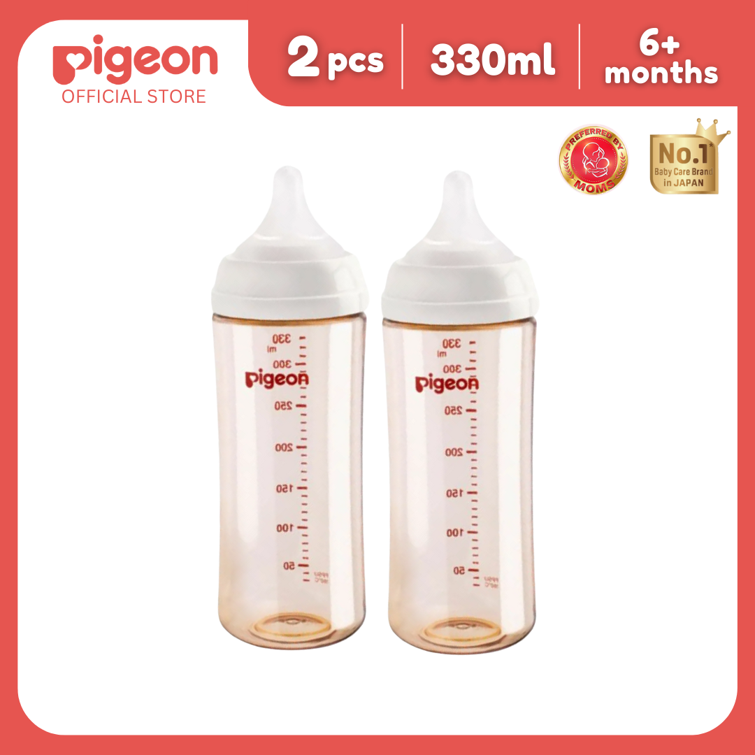 Pigeon Official - Wide Neck PPSU Feeding Bottle 330ml 2pcs for 6+ Mos ...