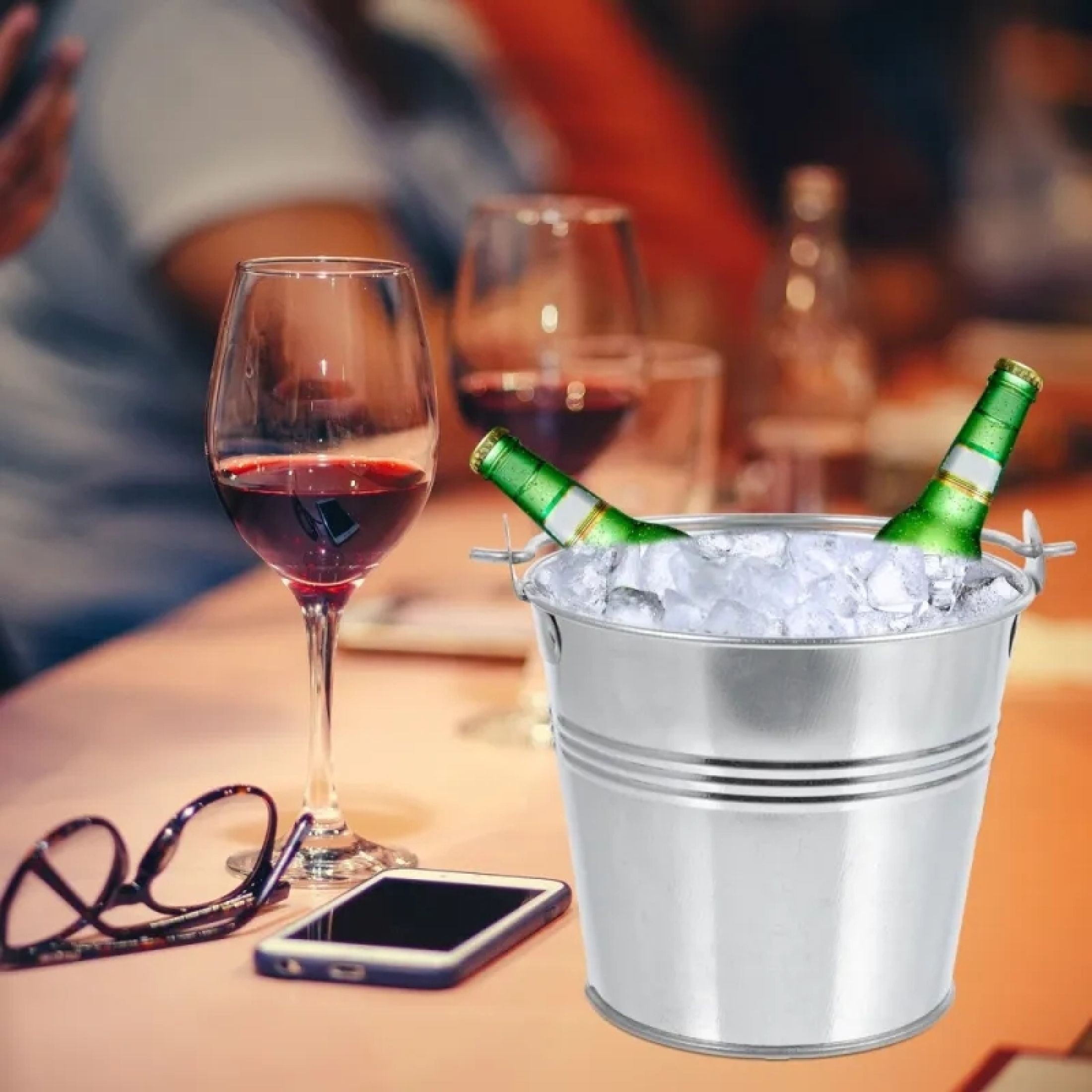 Stainless Steel Bucket Thickened Stainless Timba Hand Ice Bucket 5L 10L ...