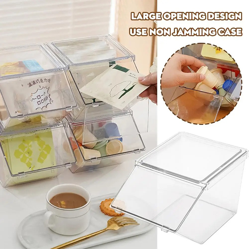 8PCS Coffee Tea Bag Snack Acrylic Organizer Candy Organizer With Cover ...