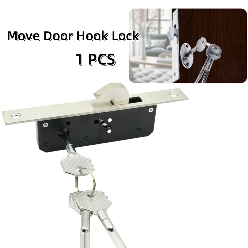 Stainless steel facing Sliding Door Lock With Cross key Push Pull Shift ...