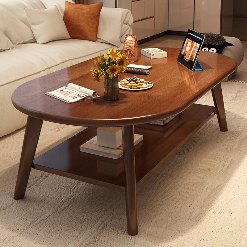 Simple Center Table Living Room Dining Table Oval End Table Solid Wood ...