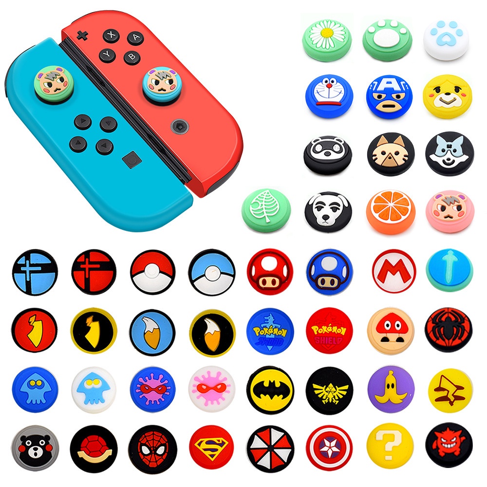 2PCS/Set Switch Joy-con Rocker Caps Game Theme Design for Nintendo ...