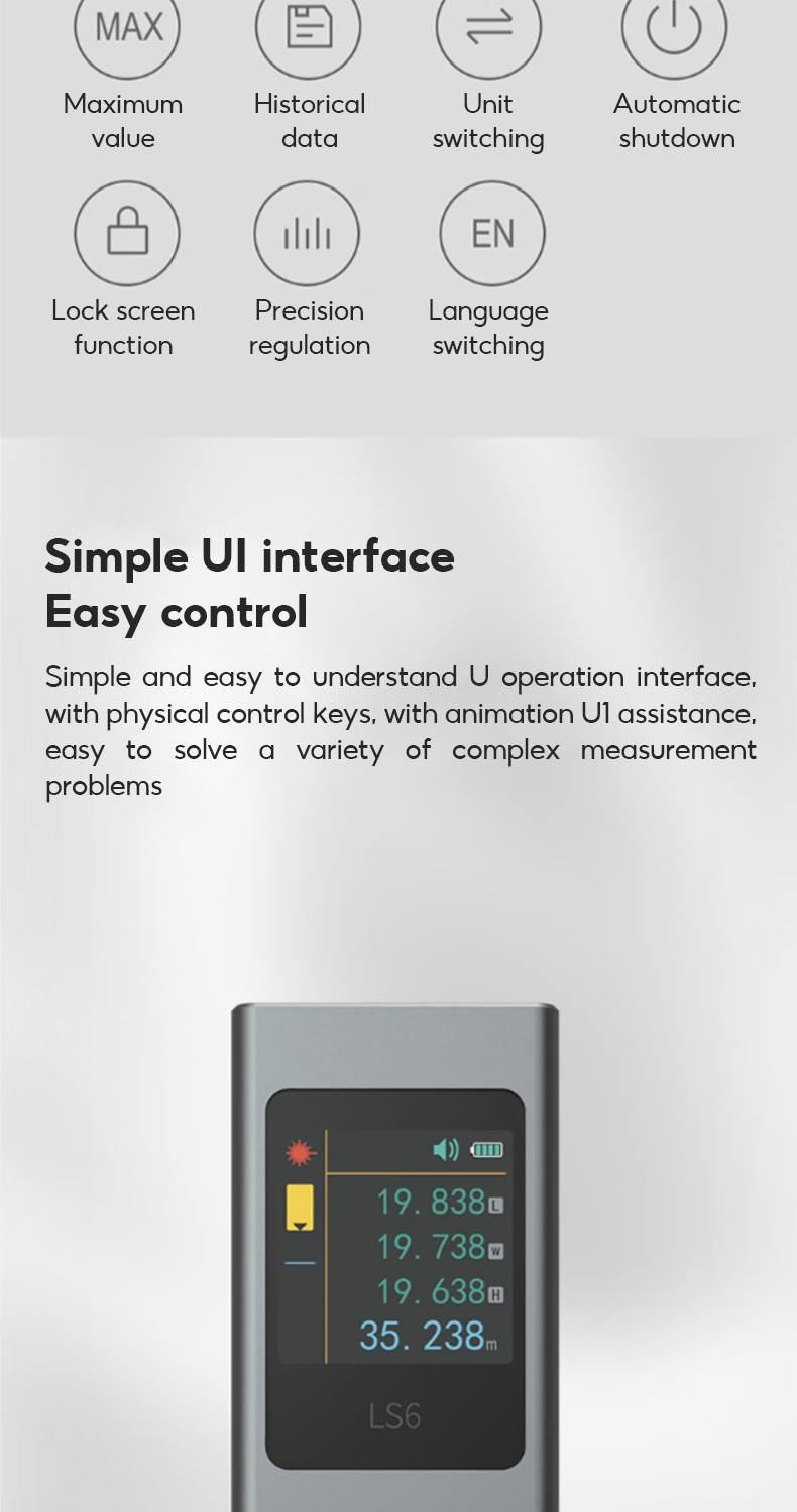 Xiaomi Duka laser rangefinder high-precision measurement of area and ...